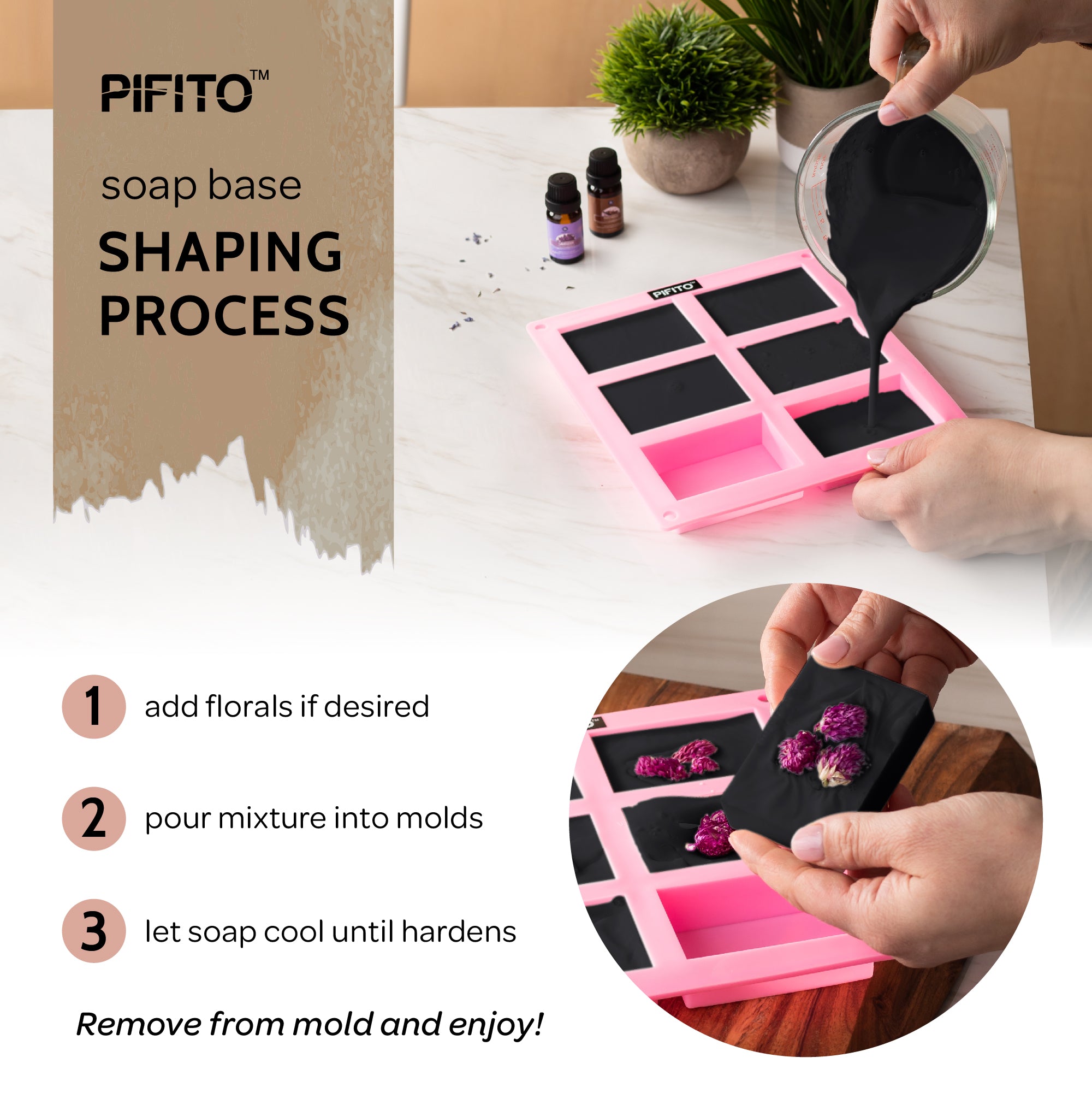 Pifito Charcoal Melt And Pour Soap Base Premium 100 Natural